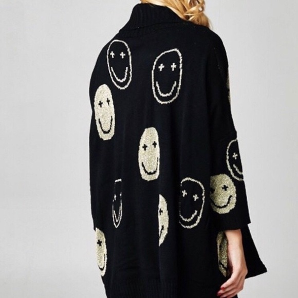 Sweaters | Be Happy Smiley Face Shrug Sweater | Poshmark